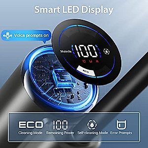 Maircle F1 Cordless Vacuum Mop Smart All-in-one, One-Step Cleaning Wet Dry Vacuum Cleaner, Smart Display and Voice Prompts, Self-Propelled and Self-Cleaning, Great for Hardwood Floor and Sticky Messes