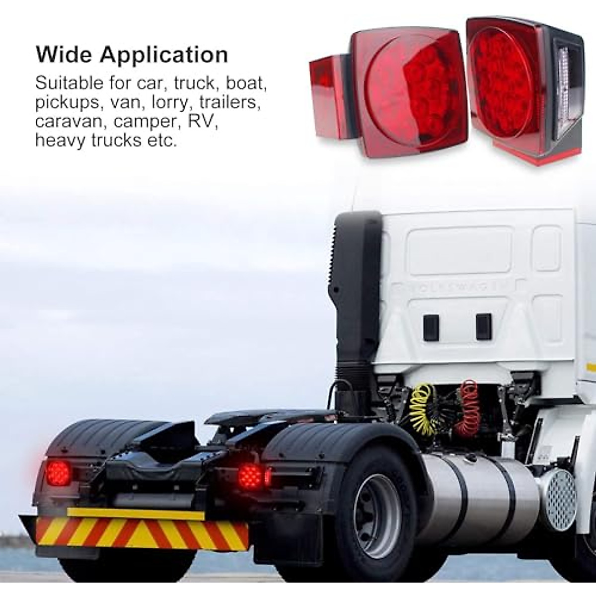 12V LED Trailer Light Kit DOT Certified, Utility Trailer Lights for Boat Submersible RV Car with Wire Harness Wafer LED Waterproof 80 Inch