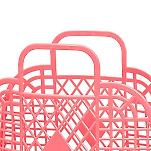 WOHPNLE Shower Caddy Portable, Foldable Plastic Shower Caddy Hollow Basket with Handle Reusable Bathroom Caddy Portable Multifunctional Shower Basket(Red)