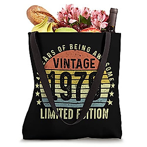 44th Birthday Vintage 1979 Turning 44 Year Old Man Women Tote Bag