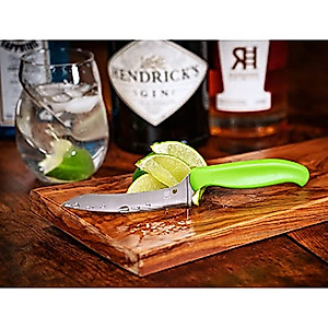 Spyderco Z-Cut Kitchen Knife with 4.4" Pointed Tip CTS BD1N Stainless Steel Blade and Durable Green Polypropylene Handle - PlainEdge - K14PGN