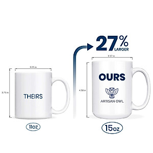 Artisan Owl Before Patients, After Patients SET - Set Contains: One (1) 15 oz Deluxe Large Double-Sided Mug and One (1) 17 oz Stemless Wine Glass