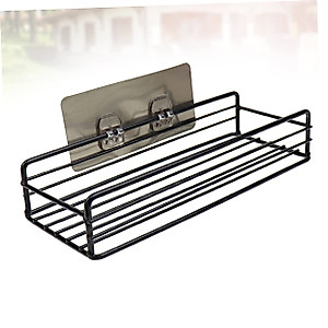 Cabilock Black Floating Shelf Bathroom Bathroom Shelf Toilet Storage Rack Iron Storage Shelf Bathroom Storage Rack Iron Storage Rack Organizer Wall Hanging Square Black Floating Shelf Small