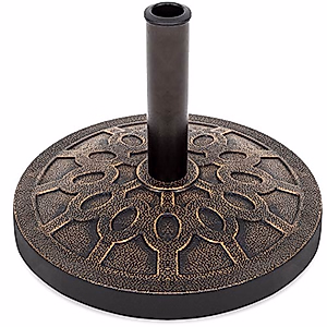 Best Choice Products 29lb Outdoor Patio Umbrella Stand Heavy-Duty Steel Round Umbrella Base w/Rustic Finish, 18in Diameter – Bronze