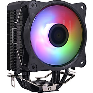 DS 2200RPM PWM CPU Cooling Fans with Black Aluminum CPU Cooler for Mid Full Tower Case, Compatible with Intel LGA 1200 115X 1366, Support ASUS Aura, Mystic Light Control (ARGB Fans, C Series)