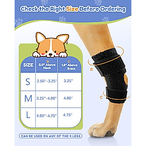 Huimpet Short Rear Leg Hock Brace, Dog Back Leg Brace for Hock & Ankle with Flexible Velcro, Dog Leg Brace for Torn ACL & CCL, Dog Leg Sleeve Wound Care and Loss of Stability from Arthritis,1 Pair, S