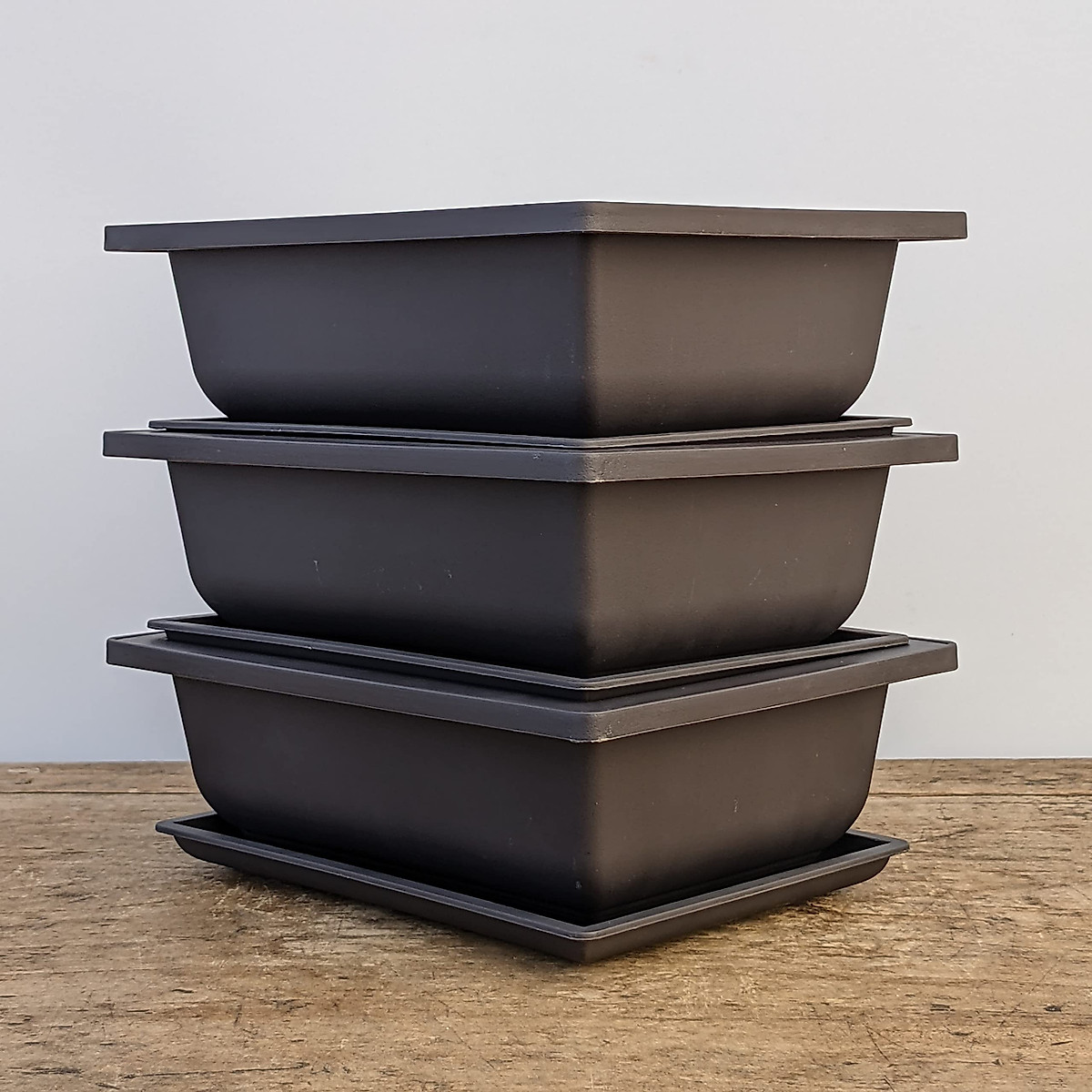 Tinyroots Bonsai Pots with Humidity Trays - Training Planters, Built in Mesh, 6-inch and 8-inch