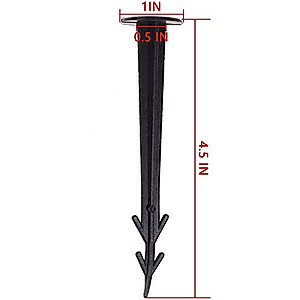 COSMOS 50 Pcs 4.5 Inches Multifunctional Plastic Yard & Garden Stakes Anchors for Plant Support, Holding Down Tents