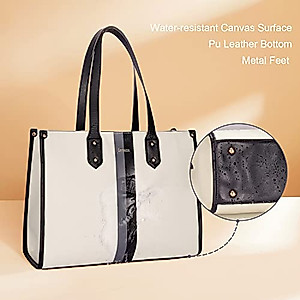 ESTARER Laptop Tote Bag for Women, 15.6 Inch Laptop Bag Water-resistant Canvas Work Bag, Casual Shoulder Bag Handbag Briefcase Purse for Office/College/Travel