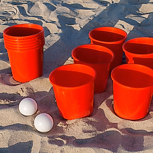 Yard Games Giant Yard Pong with Durable Buckets and Balls Including High Strength Carrying Case