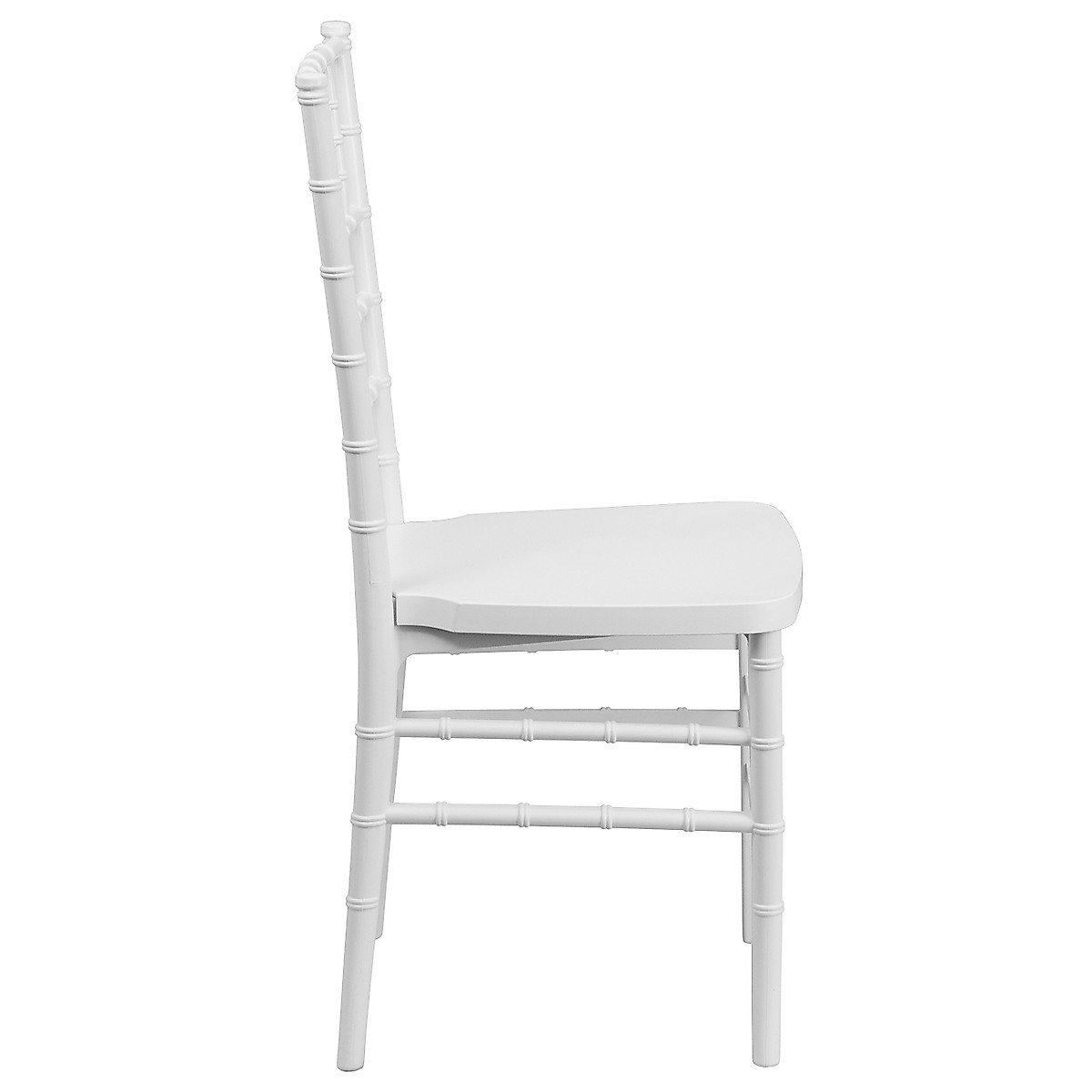 EMMA + OLIVER White Resin Stacking Chiavari Chair
