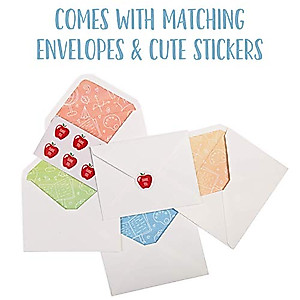 VNS Creations 10 Teacher Thank You Cards with Matching Envelopes & Stickers | Bulk Appreciation Thank You Notes Pack for Teachers | Great Gift Set for Teachers Day or Valentines Cards for Teachers.