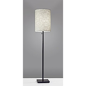 Adesso 1547-26 Liam Floor Lamp, 60.5 in., 100 W Incandescent/20 W CFL, Dark Bronze/Natural, 1 Bronze Lamp