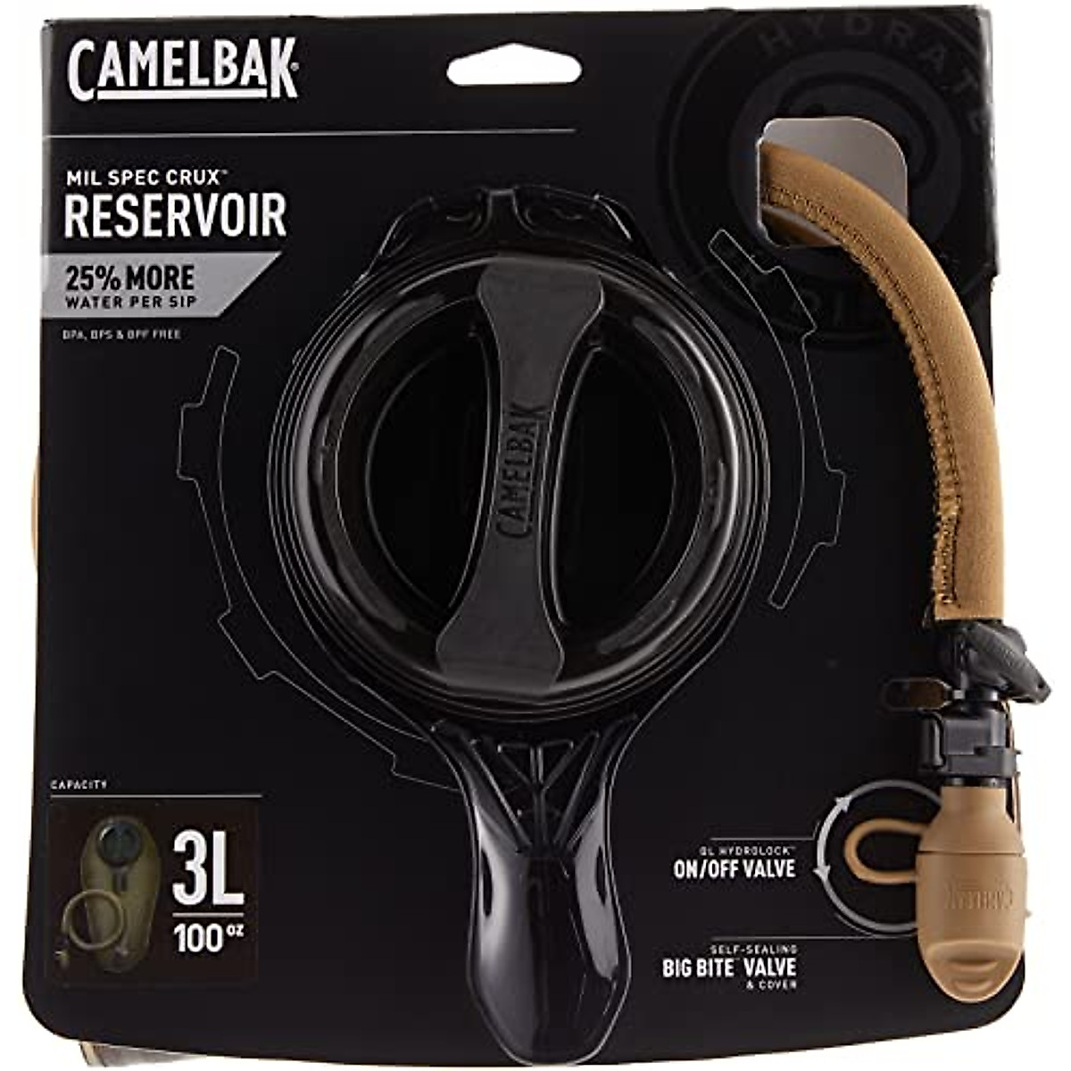 CamelBak - Mil-Spec Crux 100 oz/3.0L Long Accessory Reservoir (1944001003), Brown