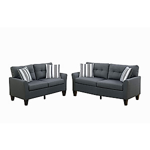 Poundex PDEX- Sofas, CHARCOAL