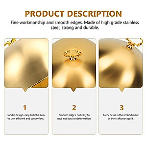 Stainless Steel Food Dome Cover Cheese Melting Dome Steak Dome Cover Cake Butter Dessert Cover Basting Steaming Cover Serving Plate Dish Dome Food Screen for Burgers Sandwiches, 6.29"x7.9"x7.9"