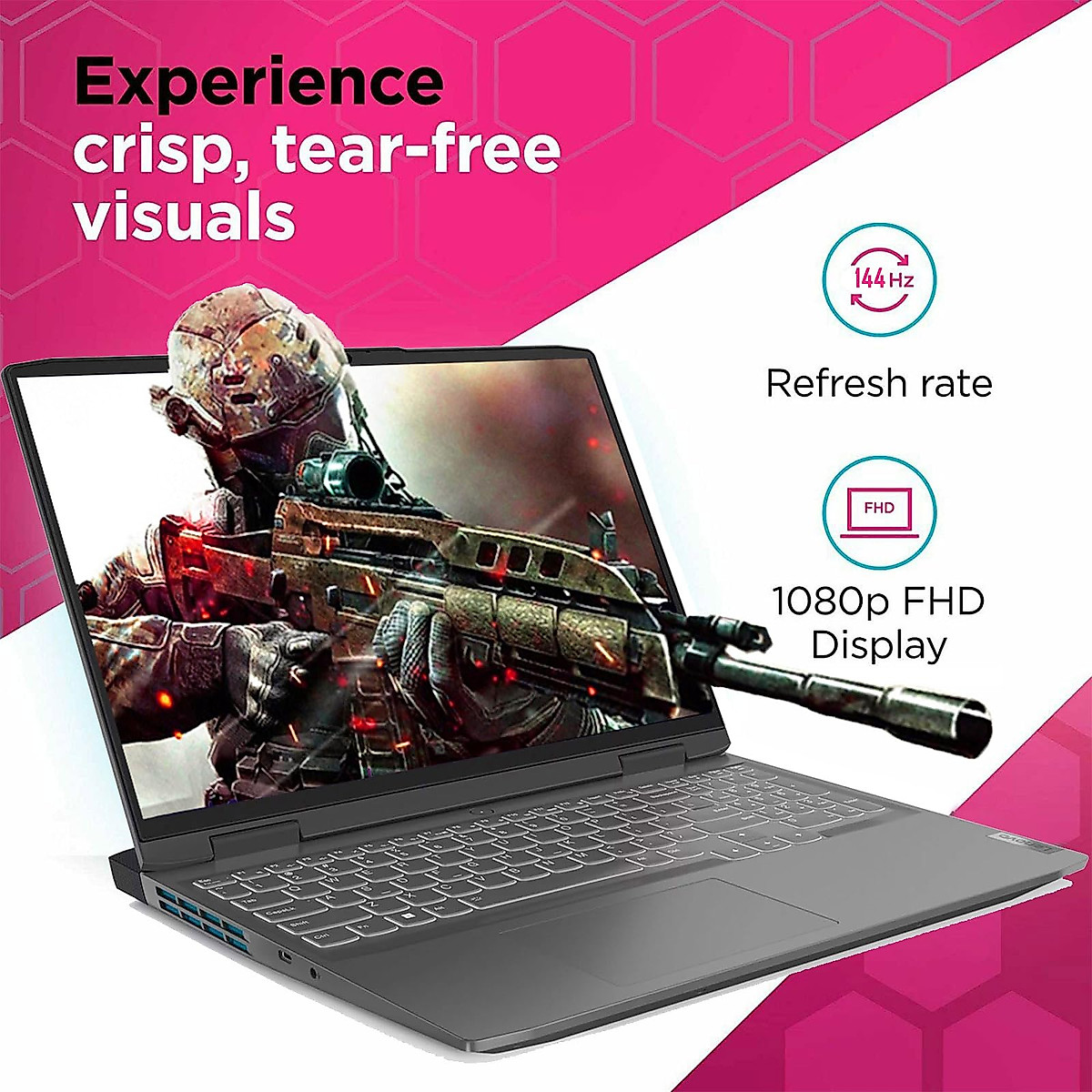Lenovo LOQ 15 Gaming Laptop RTX4060 - AMD Ryzen7 7840HS - 15.6 FHD IPS Display 144Hz - G-SYNC - Backlit Keyboard - Wi-Fi 6 - USB Type-C - Windows 11 - FHD Webcam - 2023 (32GB DDR5 RAM |1TB PCIe SSD)