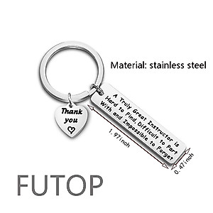 FOTAP Instructor Keychain Instructor Appreciation Gift Instructor Retirement Gift Professor, Mentor Thank You Gift (instructor keychain)