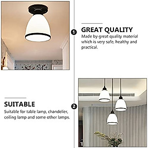 Veemoon Glass Pendant Light Glass Pendant Light Glass Shades Alabaster 2 pack glass lamp shades replacement glass shades glass light covers Glass Lamp Shade Clear Gesso Clear Gesso