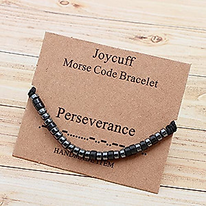 JoycuFF Perseverance Morse Code Bracelets Inspirational Christmas Encouragement Birthday Gifts for Daughter Sister Best Friend Jewelry for Women Handmade Secret Jewelry