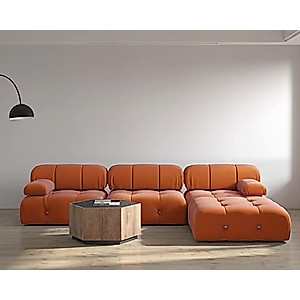 Sdorens Modern Velvet Sectional Sofa, L Shape Minimalist Modular Sofa Couch, Convertible Sofa Couch for Living Room, Apartment