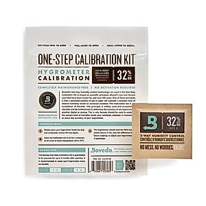 Boveda One Step Hygrometer Mess Free Calibration Kit – Preloaded 32% RH 2-Way Humidity Control – Hygrometer Accuracy – Precise Test for Digital and Analog Hygrometers and Humidity Sensors – 1 Count