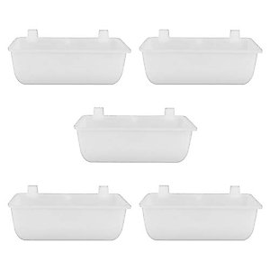 Hemoton 5PCS Bird Feeder Bird Food Feeding Cup Pet Bird Waterer Plastic Water Feeder Hanging Bowl for Poultry Parrot Pigeon Cage