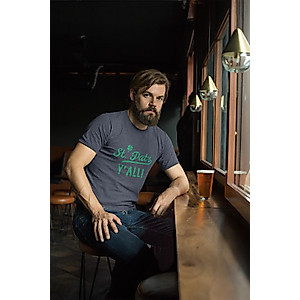 Mens St Pats Yall Funny T Shirts Novelty Tee Drinking Shirt for Men Mens Funny T Shirts Saint Patrick's Day T Shirt for Men Novelty Tees for Men Navy - 4XL