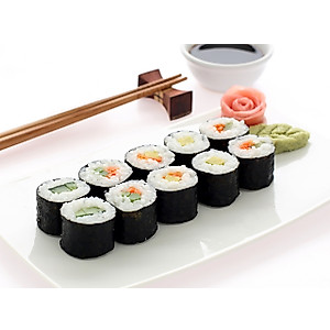 HIC Kitchen Sushi Plate Set, Fine White Porcelain, Set of 3