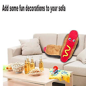 Zctghvy Hot Dog Plush Toy Pillow Hotdog Stuffed Pillow Funny Throw Pillows 17.7 inch Soft Food plushies Gift for Children