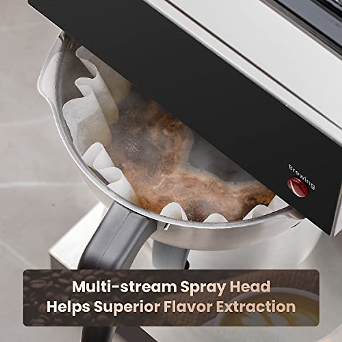 SYBO Commercial Coffee Makers 12 Cup, Drip Coffee Maker Brewer with 74Oz thermal carafe, Coffee Pot Stainless Steel Cafetera SF-CB-1AA