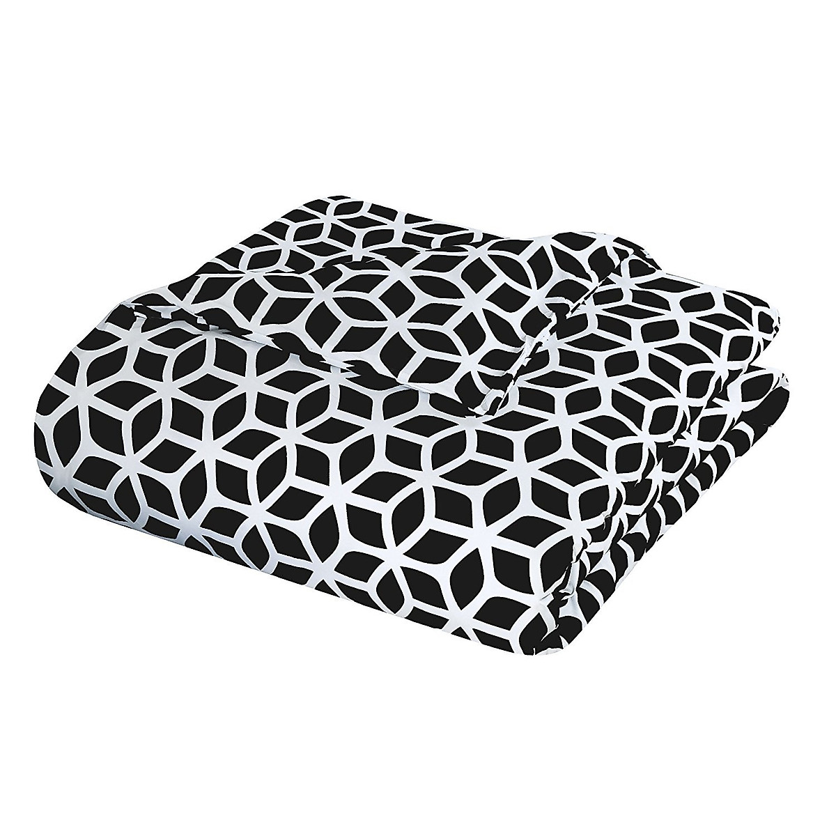 Chic Home Black Reversible Bed in a Bag Duvet Cover Set, King Size (3 Piece), Elizabeth - Geometric Diamond Print Design Microfiber Bedding with Zipper Closure - Duvet & Pillow Shams