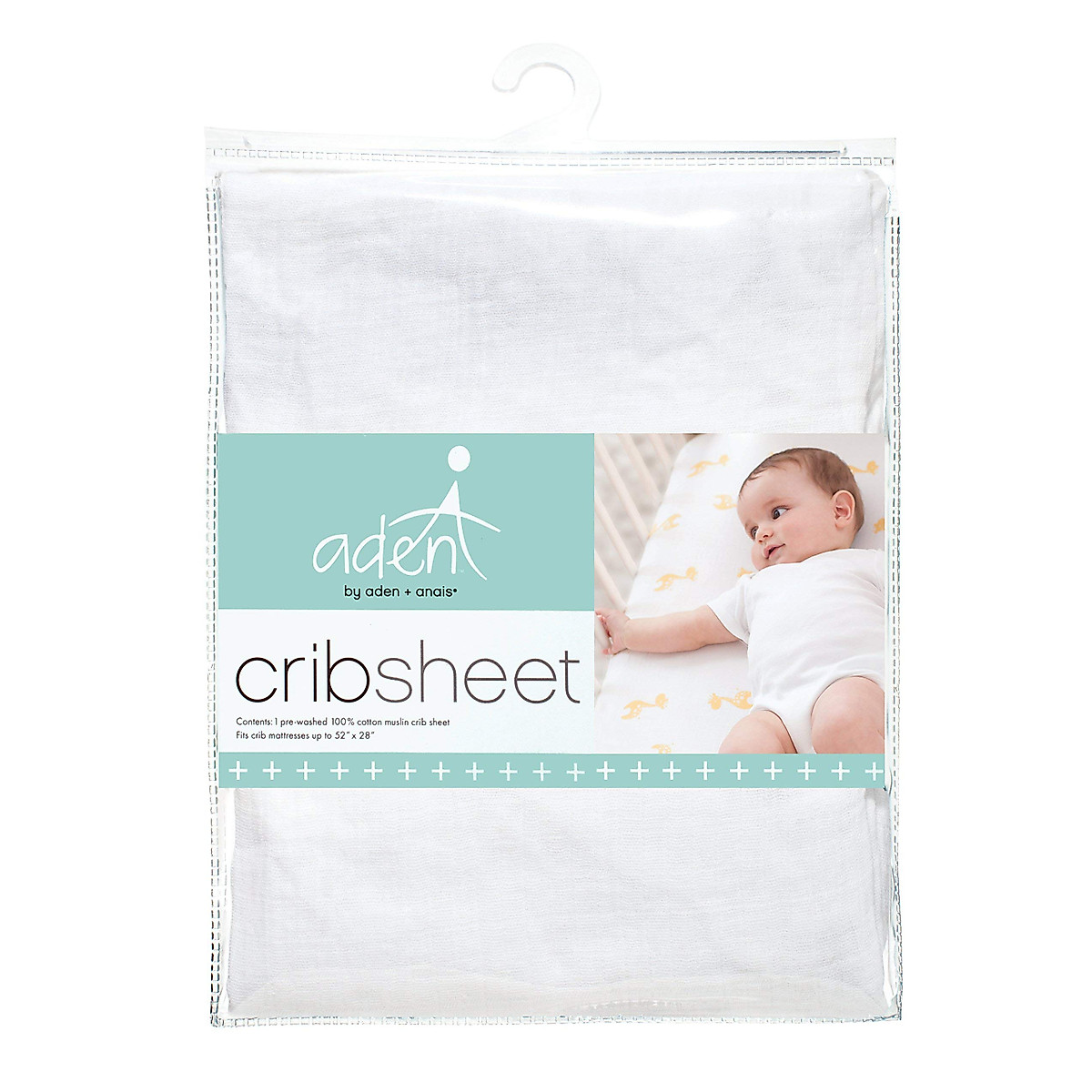 HALO DreamWeave Breathable Mesh Baby Crib Mattress and Aden + Anais Essentials Classic Crib Sheet, White