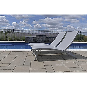 Vivere CWTL2-RP CWTL2 Clearwater 6 Position Aluminum Lounger with Wheel 2pc Set, River Pebble