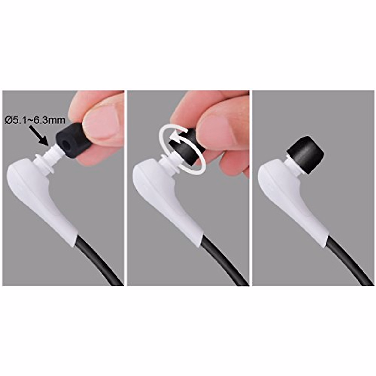 SIMOLIO Wireless TV Headset Replacement Ear Tips, Noise Isolation Memory Foam Earbuds for Under-Chin Headsets, Soft Replacement Earbuds for SIMOLIO Wireless TV Headphones (Black, 5 Pairs, Small Size)