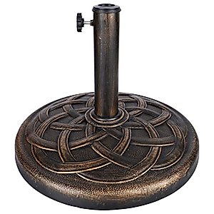 Blissun 26.5 lbs Patio Umbrella Base, Market Umbrella Base Stand for Patio, Garden, Lawn, Bronze, B-012A