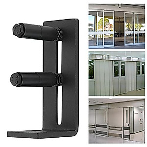 Barn Door Guide Black, Carbon Steel Sliding Barn Door Floor Guide for Bottom Adjustable Roller and Wall Mount System, Smoothly and Quietly 4.1x1.6in