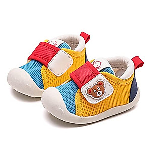 Lykmera Warm Sports Shoes for Baby Boy Girl Infant Non Slip First Walkers Shoes Running Shoes Walking Shoes for Baby Kids (Yellow, 3-3.5Years)