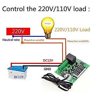 E-outstanding Temperature Controller DC 12V Digital Cooling/Heating Temp Thermostat -50-100 Degree Controlled Switch Module W1209 + Acrylic Box
