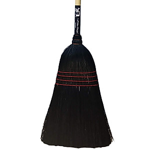 Authentic Hand Made All Broomcorn Broom (54-Inch/Medium Black)