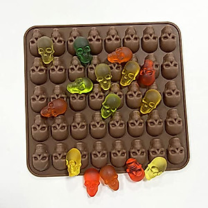 Arichmark 3D Skull Shaped Ice Cube Molds Flexible Food Grade Silicone DIY Ice Tray for Kitchen Novelty Ice Maker for Wine Cocktail