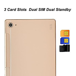 Airshi Office Tablet, US Plug 100‑240V 6GB RAM 128GB ROM HD Tablet for Travel (Gold)