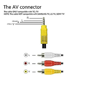 AILTECK Video AV Component Adapter Cable Replacement for TCL TV, 3 RCA to 3.5mm AV Input Adapter