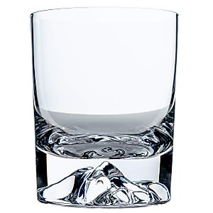 Amehla Mountain Whiskey Glass Set of 2 - Handmade Crystal Whisky Glasses - Manblown Crystal Glass - 10-ounce Double Old Fashioned Rocks Tumbler Drinking Glass Set