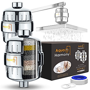 Easy To Install Shower-Head-Filter-for-Hard-Water and to Remove-Chlorine-and-Flouride | 12 Stage Water-Softener-Shower-Head with Vit C and Ag Designed to Improve Dry Itchy Skin, Hair and Nails (2PACK)