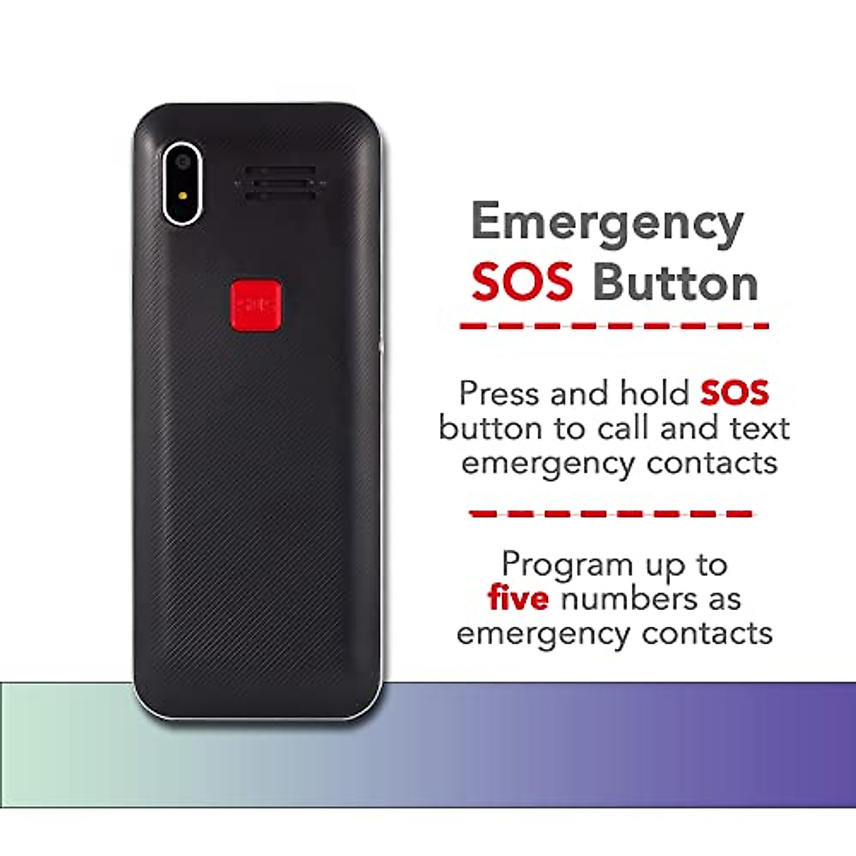 Jethro SC490 4G LTE Cell Phone for Seniors with Unlimited Talk & Text Prepaid (30 Days)