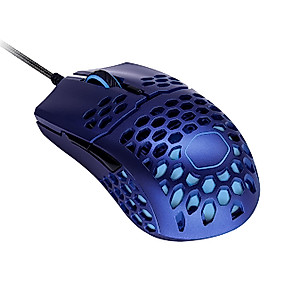 Cooler Master MM711 Blue Steel Limited Edition Gaming Mouse with Lightweight Honeycomb Shell, Ultraweave Cable, 16000 DPI Optical Sensor, and RGB Accents