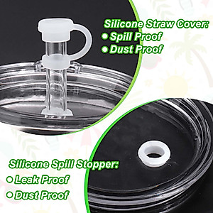 AIERSA 3Pcs Spill Stopper for YETI Cup Straw Lid, and 3Pcs Straw Cover Cap Toppers Suitable for Yeti Cup Accessories for 20, 16, 24, 25, 26, 35,42 oz Tumbler, Silicone, Leak Proof