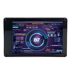 3.5 Inch PC Sensor Panel Display,Computer Temp Monitor, Mini Screen Temperature Display PC CPU Data Monitor for PC CPU RAM Data, 360 Degree Rotation Sub Screen for Computer Case, Computer Temp Mo