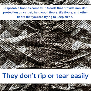 Innovative Haus 100 Pack Black Extra Large Disposable Boot & Shoe Covers. Indoor Use Durable Water Resistant Reusable Premium Booties with Non Slip Treads. Fits US Men's Size 14 & Women's 16 Shoe Size